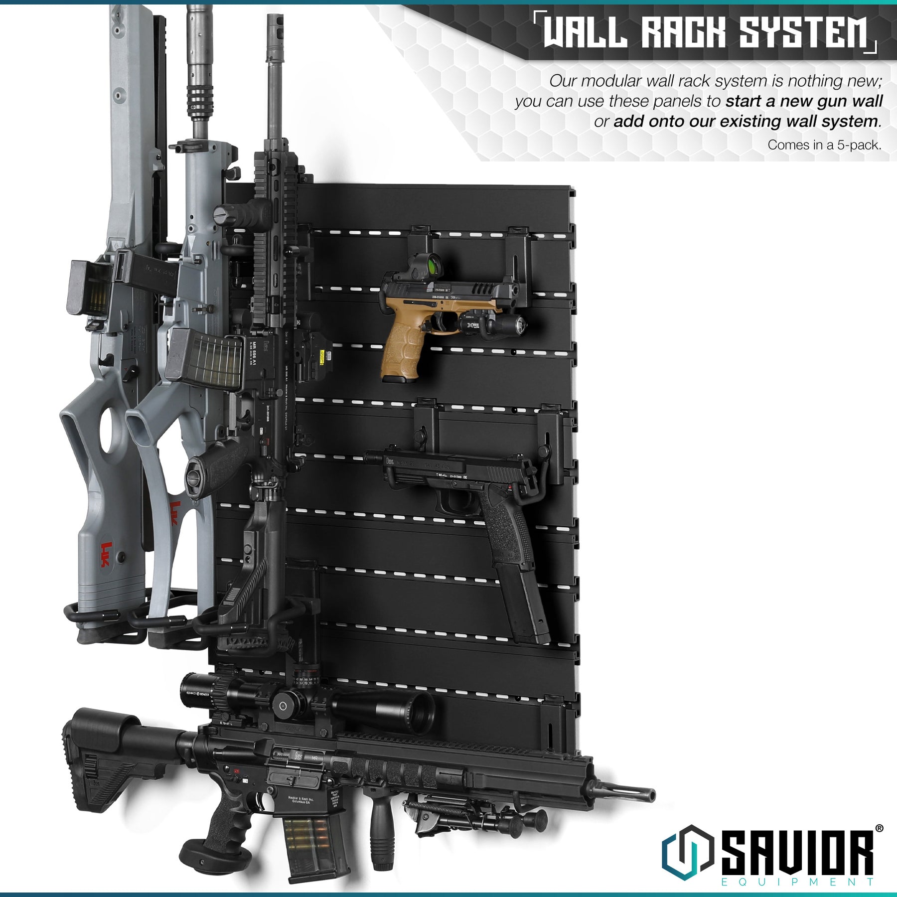 Savior Equipment - Wall Rack System - Panel Only - HCC Tactical